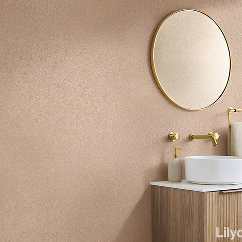 small bathroom design with modern circular sink and cabinetry | Wallstyle