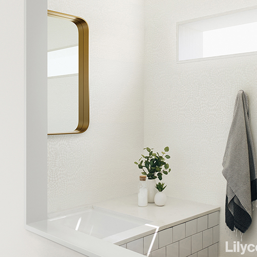 Mirror reflection of a modern bathroom | Wallstyle